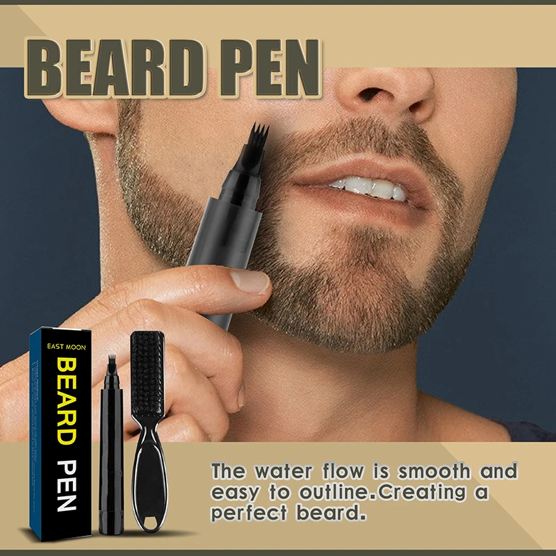 Waterproof Beard Pen Beard Filler Pencil and Brush Beard Enhancer ...