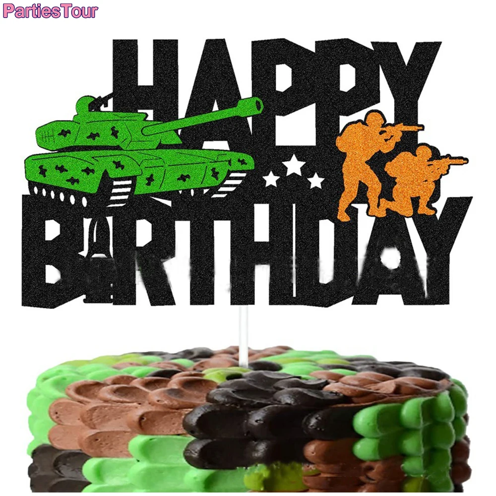 Army Birthday Party Decorations | Happy Birthday Decoration Tank - Cake ...