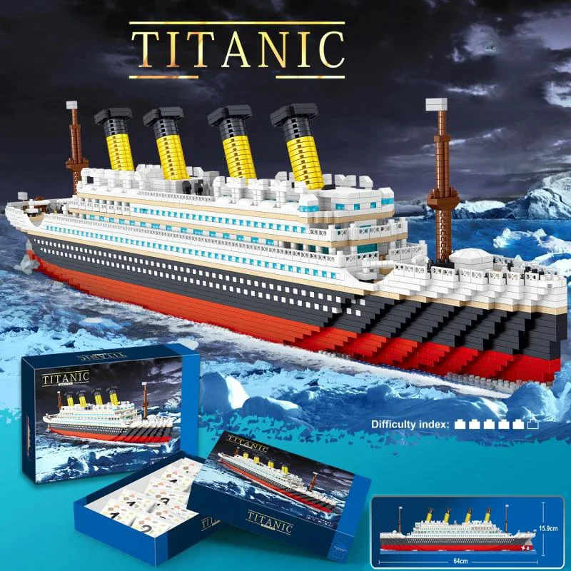 4404PCS Titanic Building Blocks Cruise Ship Mini Assemble Bricks Model ...