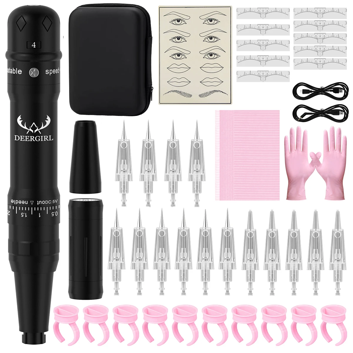 Deergirl Permanent Makeup Machine Kit Wireless Micropigmentation ...
