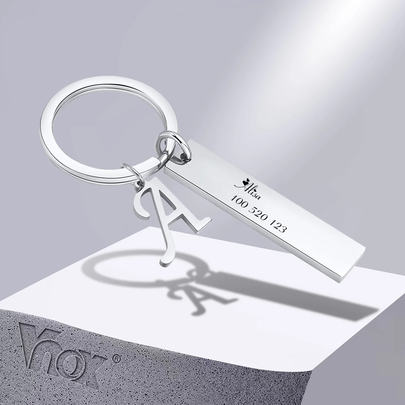 Vnox-Initial-Keychain-Free-Customize-Stainless-Steel-Bar-Key-Chain-A-Z ...