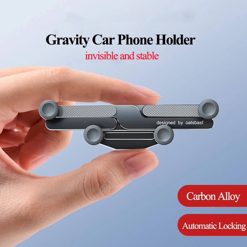 Gravity Car Phone Holder 360 Degree Rotatable Invisible Alloy Car Mount ...