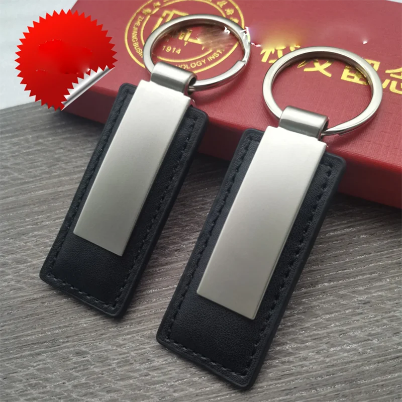 Personalized Custom Leather Keychain Two-sided Customized Name Birth ...