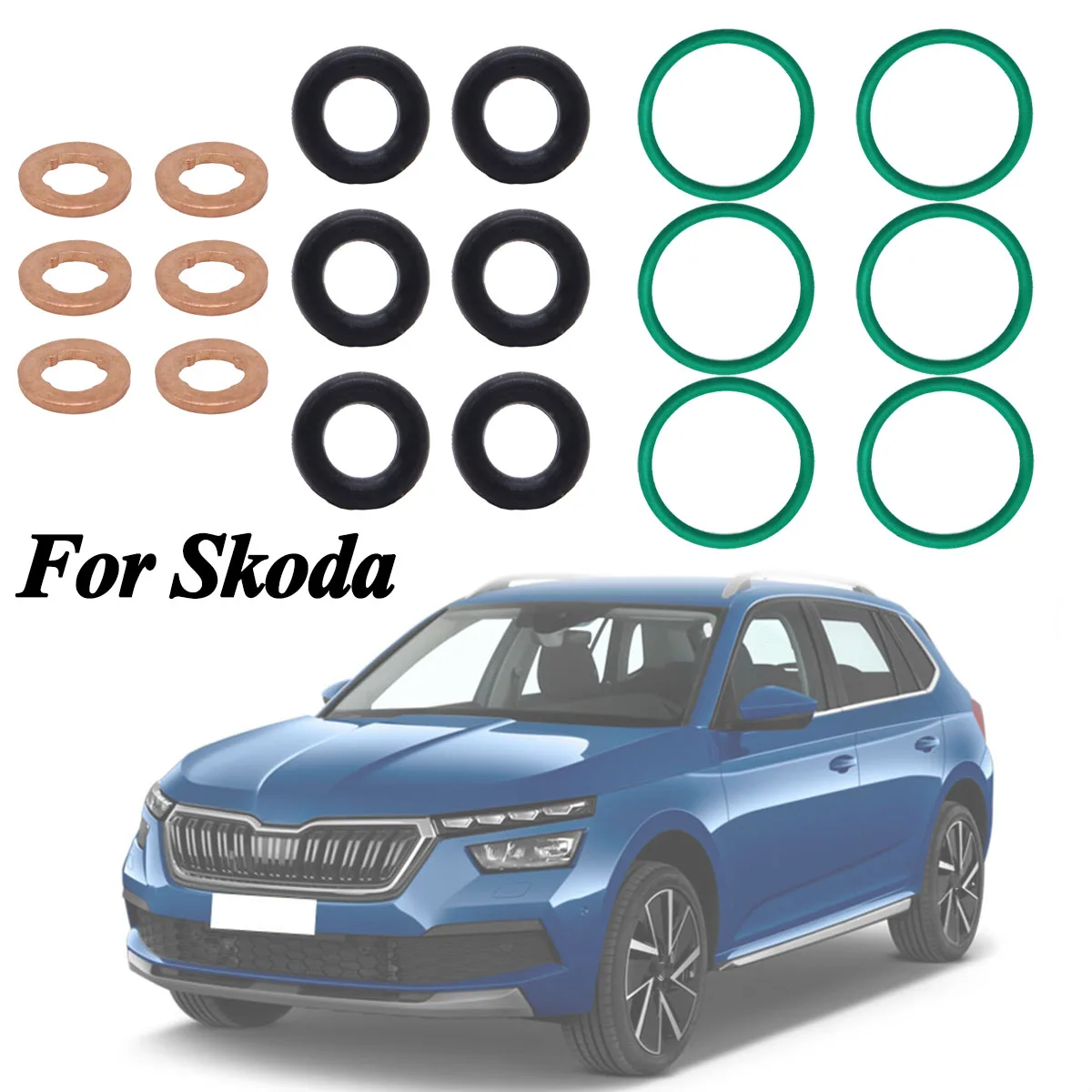6Pcs-Fuel-Injector-Nozzle-Copper-Gasket-O-ring-Seal-Kit-For-Skoda-KAMIQ ...