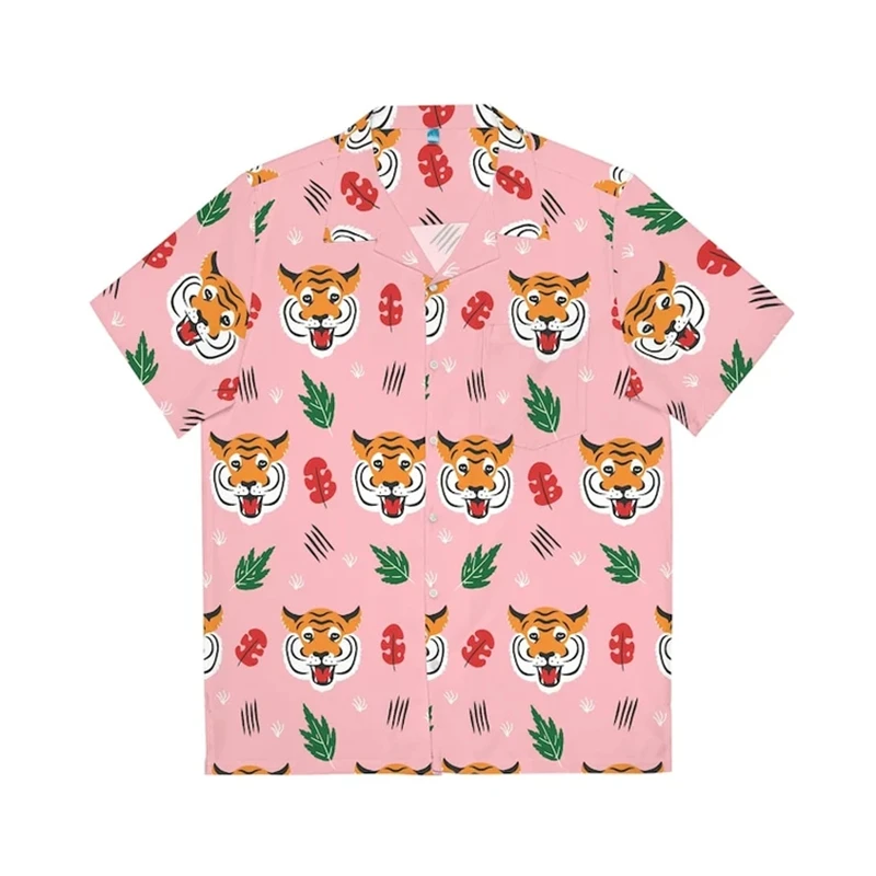 Hawaiian-Beach-Tiger-Pattern-Shirts-For-Men-Clothing-Fashion-Hawaii ...
