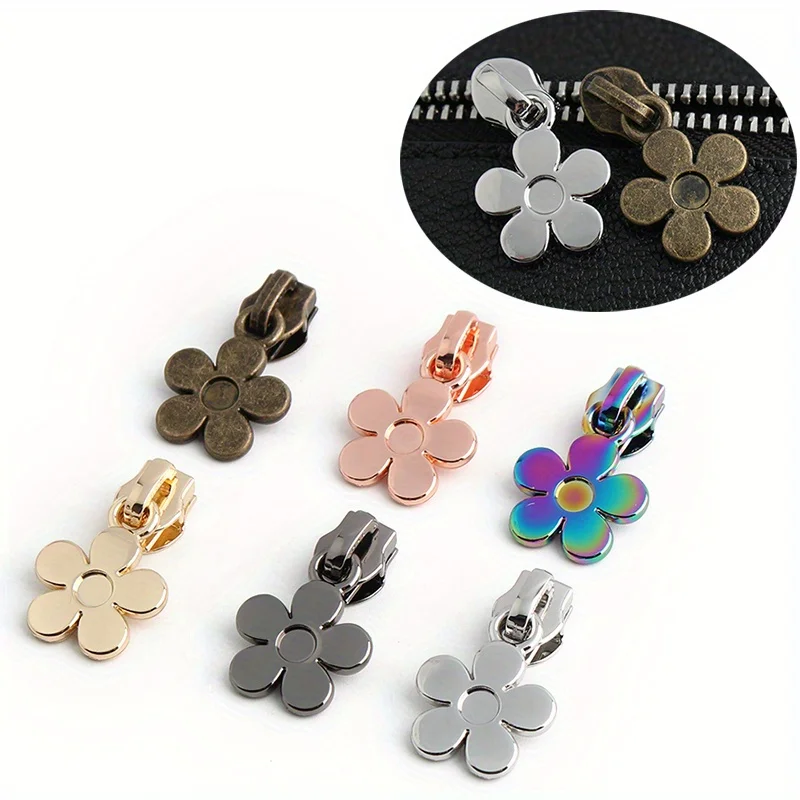 5PCS-5-nylon-tooth-zipper-sewing-handbag-pocket-flower-shape-zipper ...