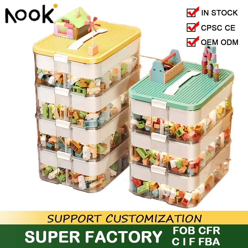 Stackable-Kids-Building-Blocks-Storage-Box-Transparent-Children-s-Toy ...