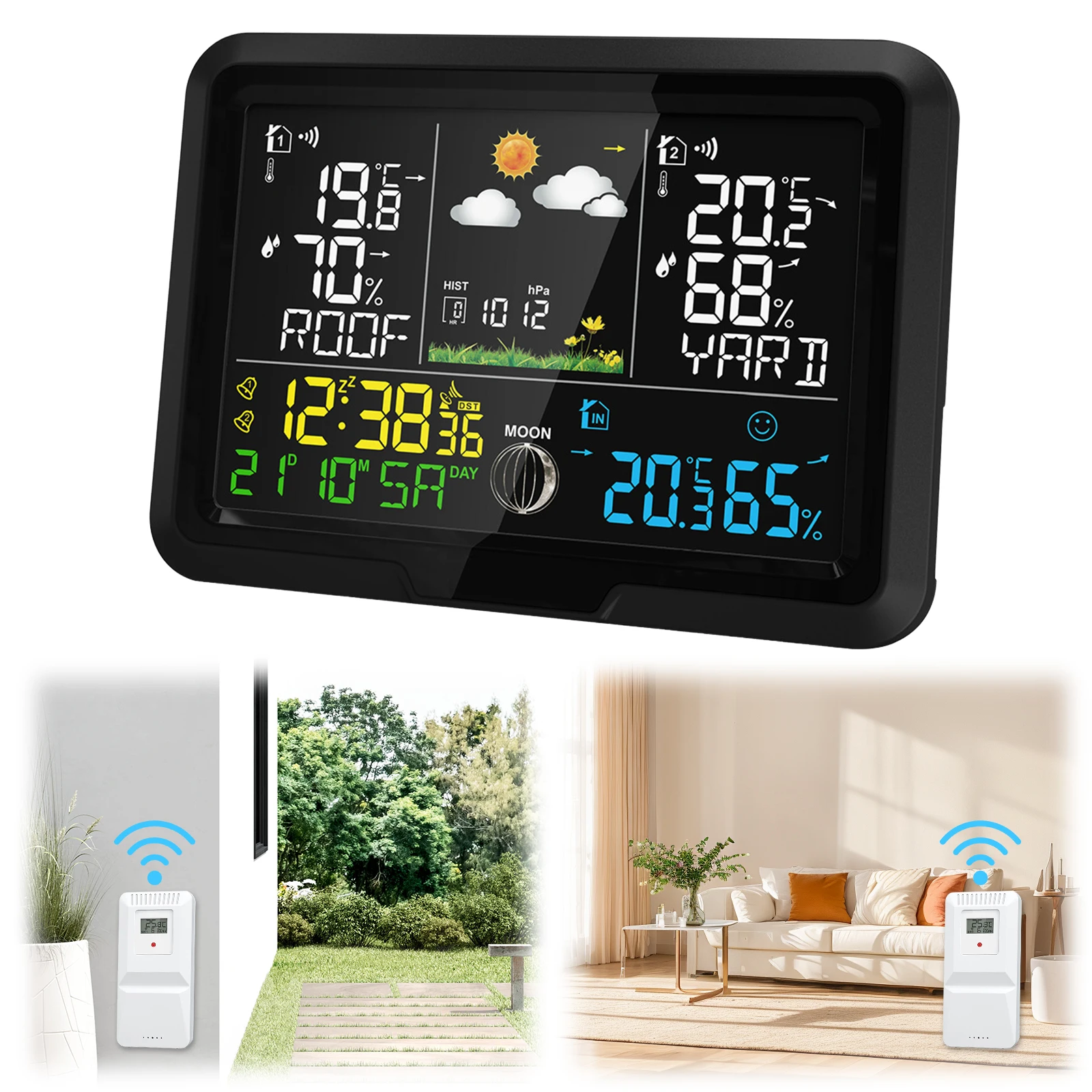 Home Weather Station Color Display with Self-Emptying Rain Gauge ...