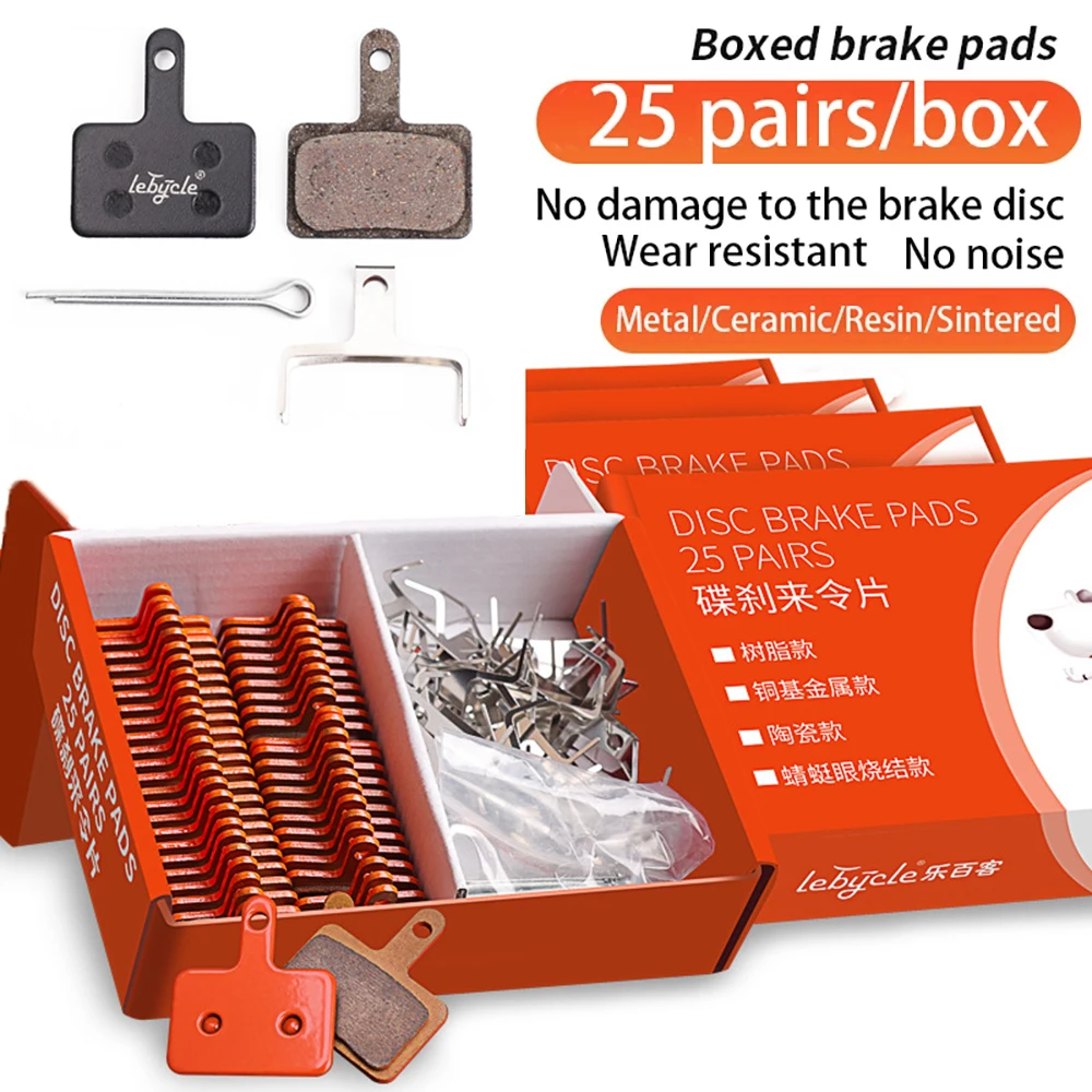 Lebycle-25 Pair MTB Bicycle Disc Brake Pads,Resin,Road Bike Hydraulic ...