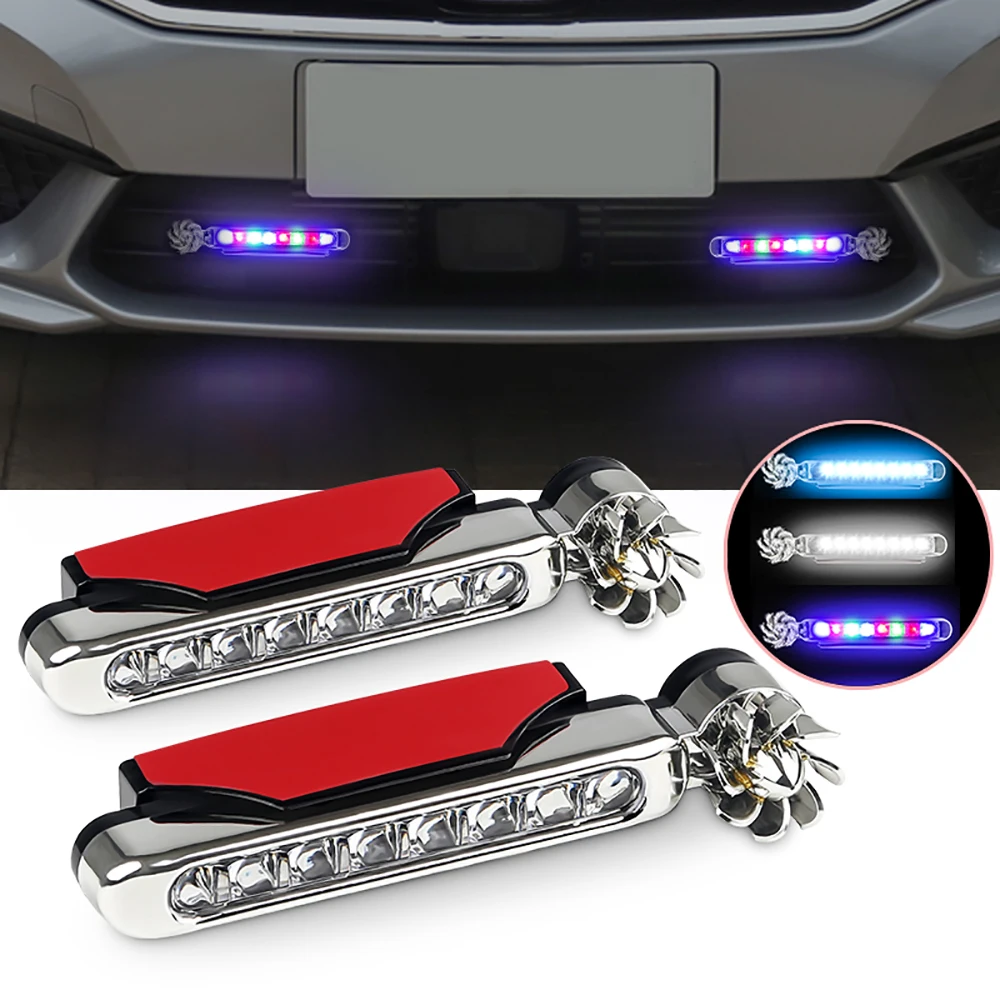 2pcs Wind Powered Car LED DayTime Running Light Auxiliary Lighting ...