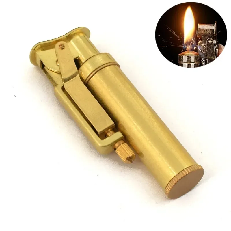 New-Retro-Pure-Copper-Kerosene-Windproof-Lighter-Creative-Grinding ...
