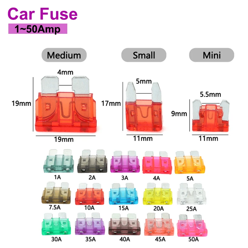 Car-Fuses-Automotive-Blade-Type-1-50A-Mini-Small-Medium-12v-DC ...