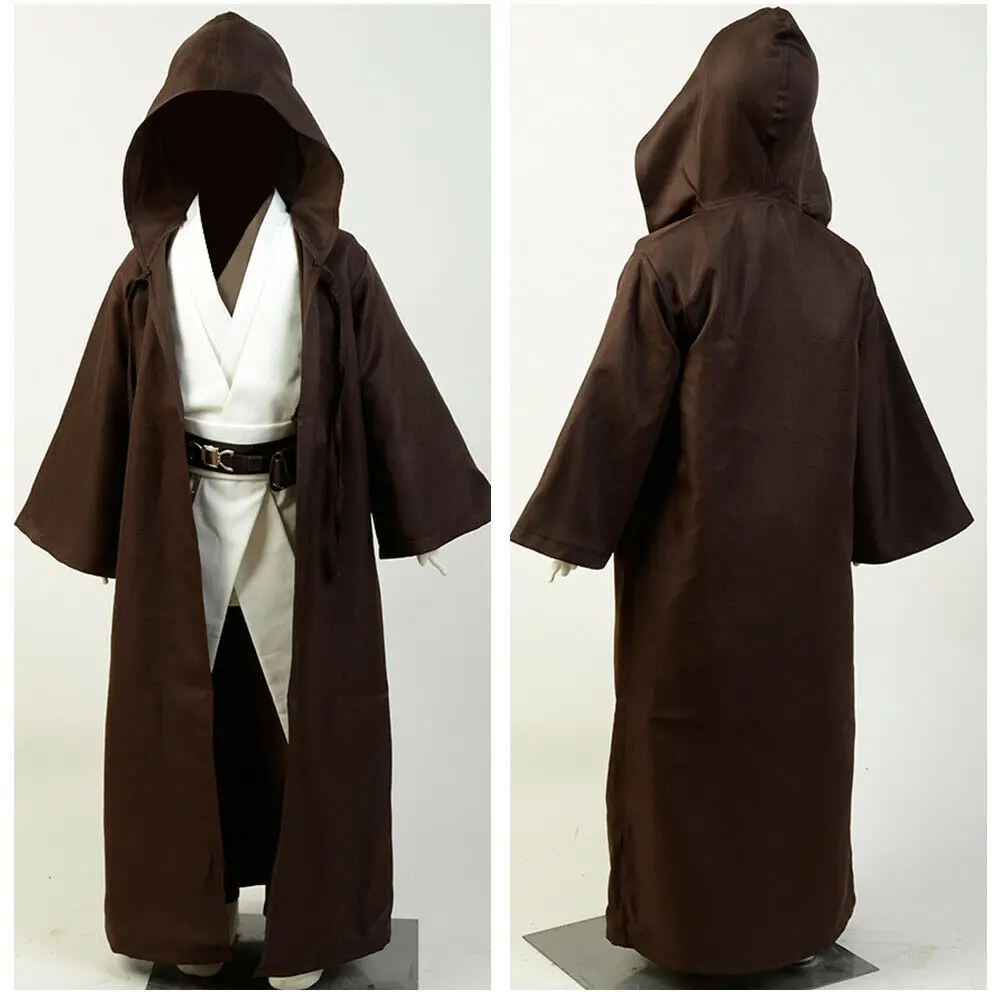 Kids Children Star Cosplay Jedi Obi Wan Kenobi Costume Tunic Robe Cloak ...