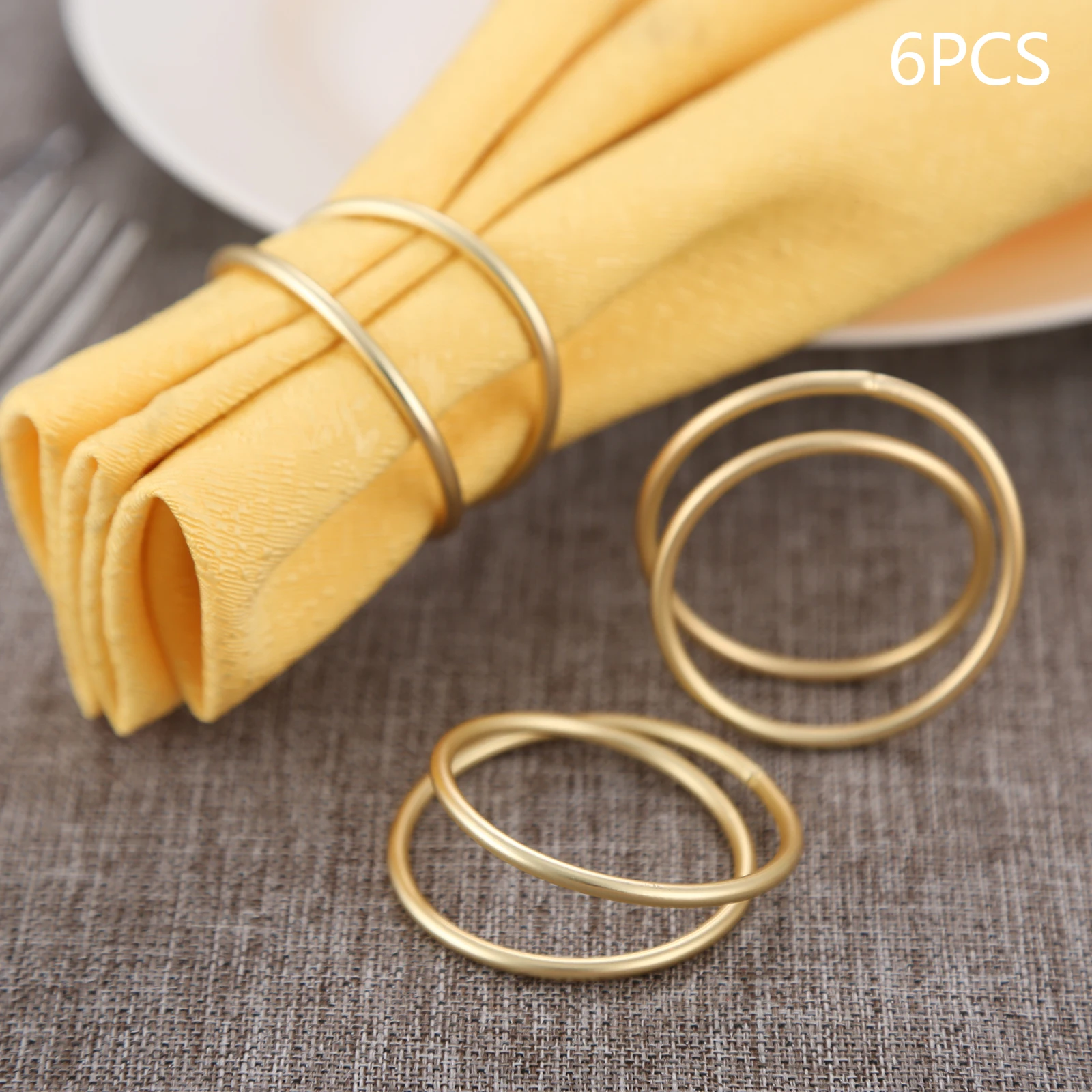 6pcs-set-Cross-2-Circles-Napkin-Rings-Matte-Golden-Table-Tissue-Metal ...