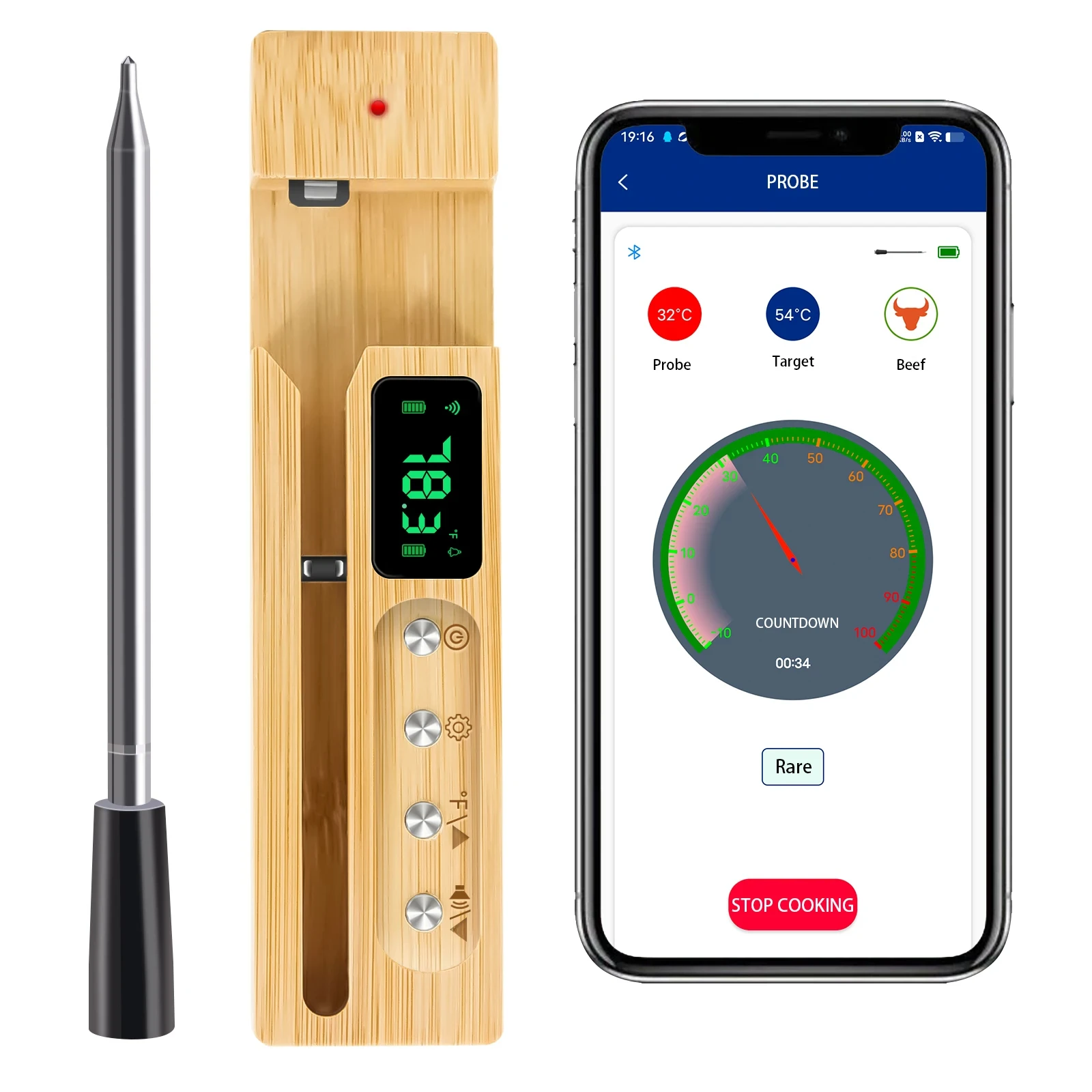 Newest Wireless Meat Food Thermometer Kitchen Cooking Tool Oven Grill ...