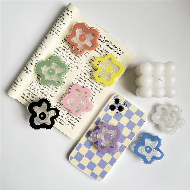 INS-Solid-Color-Flower-Glossy-Foldable-Socket-Pocket-Phone-Holder-for ...