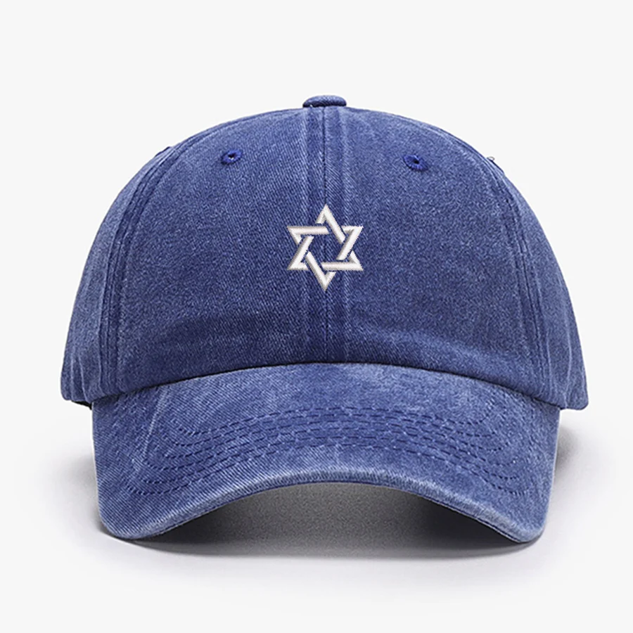 Embroidered Design Star of David Men Women Wash cotton soft Baseball ...