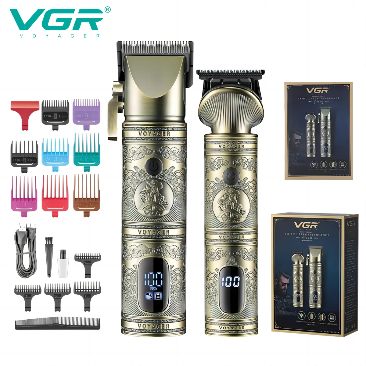 VGR-Vintage-Hair-Clipper-Set-Professional-Mens-Hair-Trimmer-Set ...