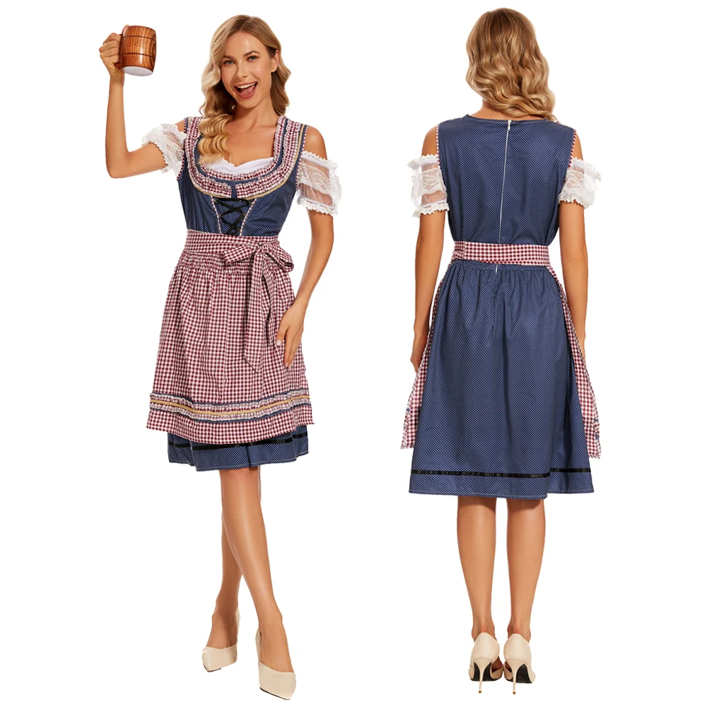 Bavarian National Plaid Beer Costume Tavern Wench Waitress Outfit ...