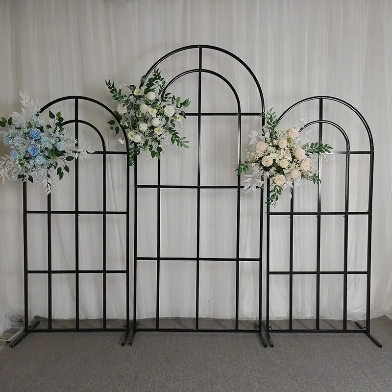 New-Wedding-Flower-Arch-Backdrop-Stand-Wrought-Iron-Stage-Screen ...