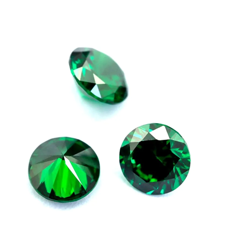 10pcs Emerald Round Faceted Gemstone Brilliant Cut Medium Green Emerald ...