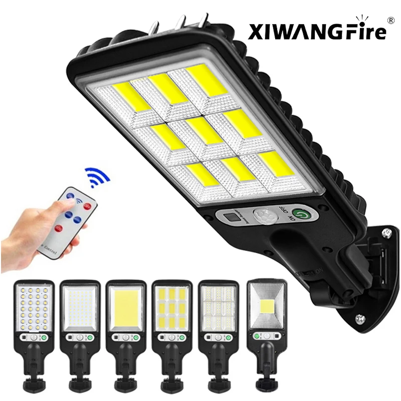 LED Solar Street Lights COB+SMD Outdoor Solar Lamp With 3 Light Mode ...