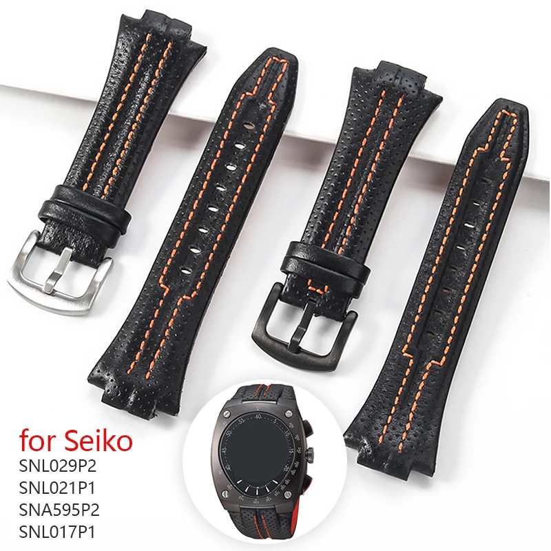 Genuine-Leather-Watch-Strap-for-Seiko-SNL017P1-SNL029P2-SNA595P2 ...