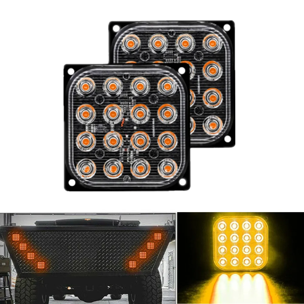 2x-16LED-Car-Truck-Strobe-Warning-Light-Flashing-Emergency-Breakdown ...