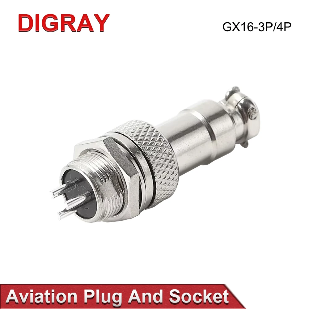 DIGRAY GX16-3P/GX16-4P Aviation Plug Connector Metal Butt Plug Suitable ...