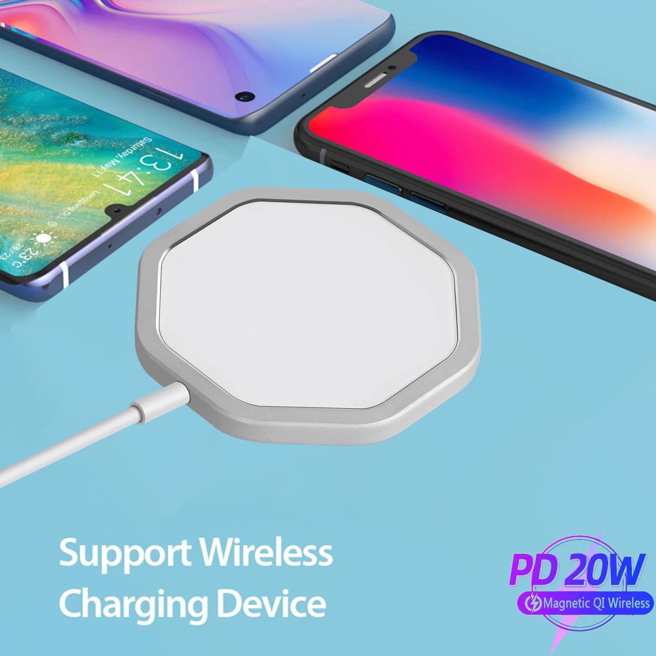 Wireless Charger 20w Induction Charger Eu/au/us/uk Charger Magnetic ...