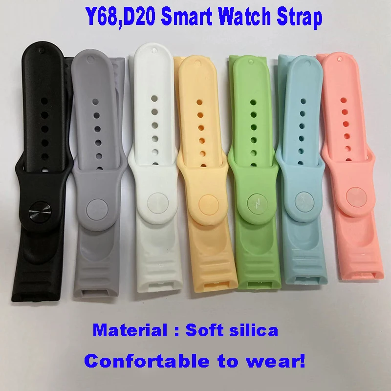Silicone-Strap-For-Y68-D20-Soft-TPU-Wristband-Bracelet-Replacement ...
