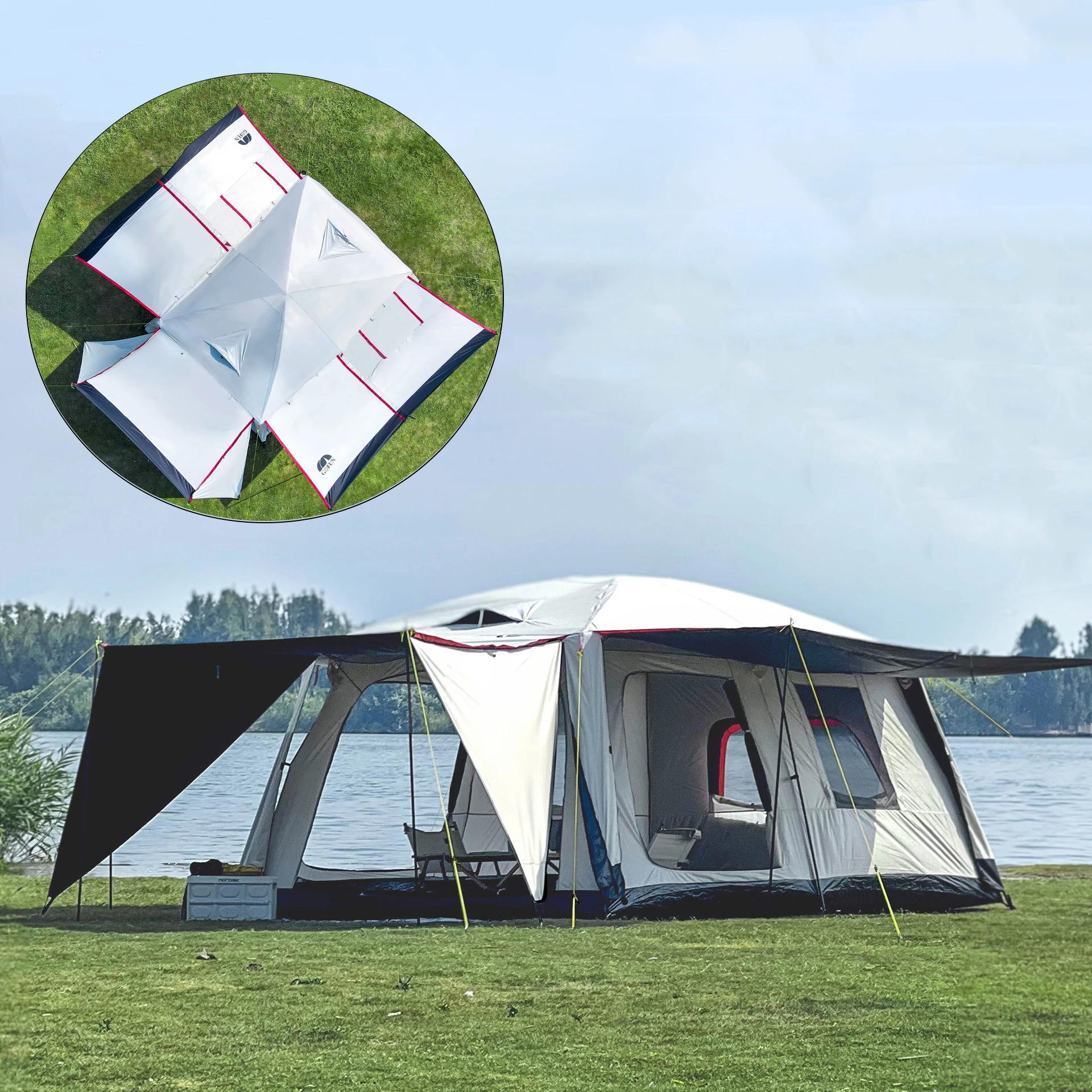 Outdoor-Camping-Large-Family-Tent-Travel-Outing-Windproof-Warm-Uv ...
