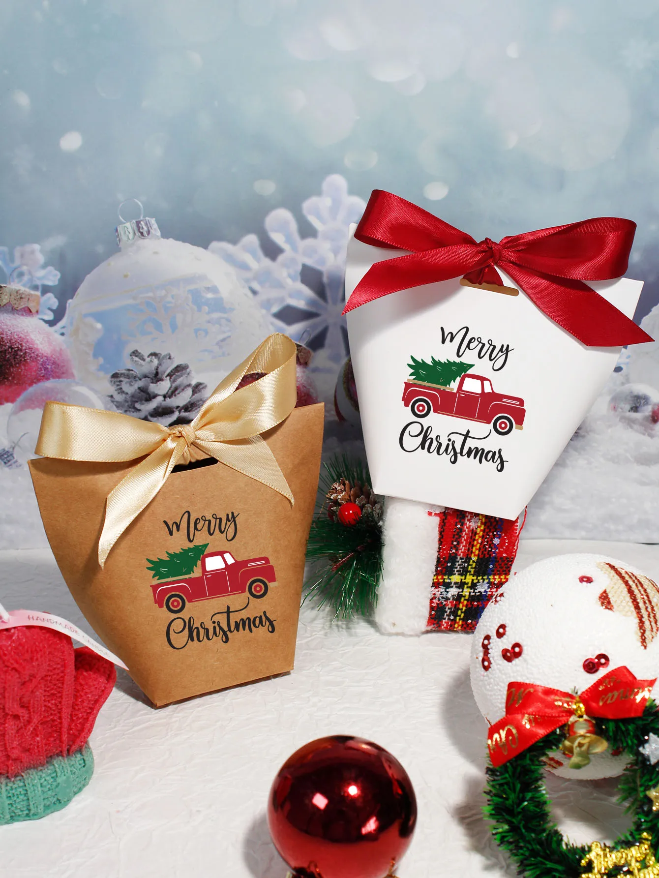 Christmas Goody Candy Boxes Xmas Treat Boxes Christmas Favor Boxes with ...