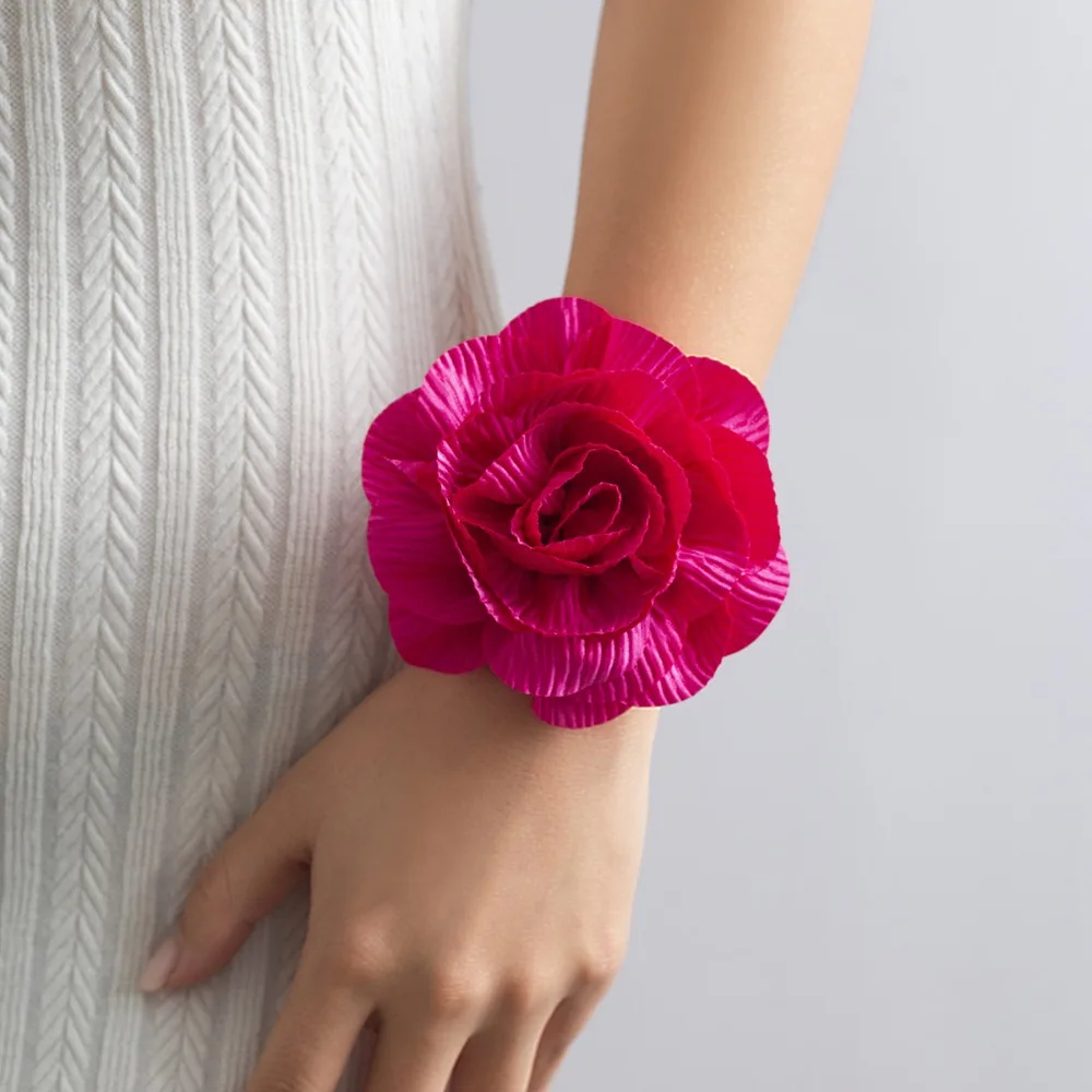 Vintage-Rose-Flower-Bracelets-Choker-Elegant-Tassel-Silk-Flower-Rope ...