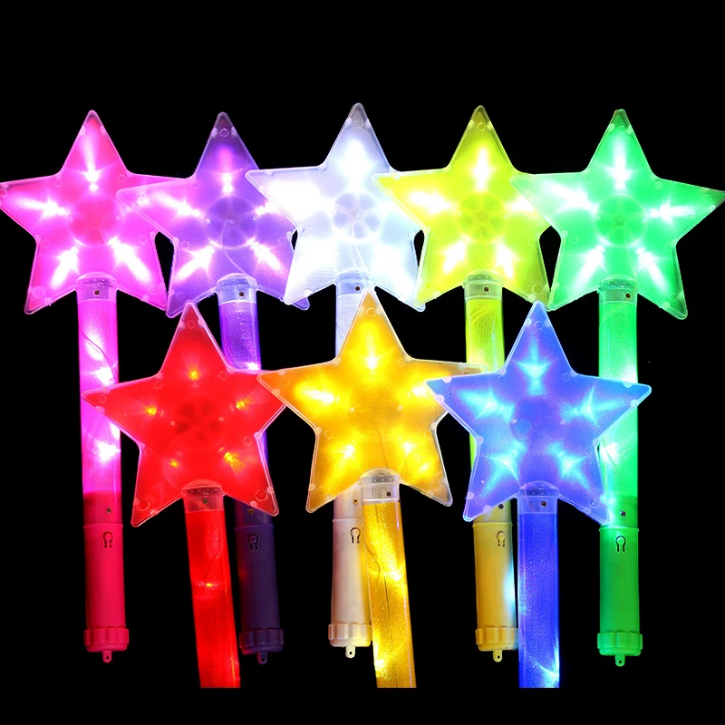 Pentagram-Star-Glitter-Stick-Luminous-Flat-Star-Light-Stick-Party ...