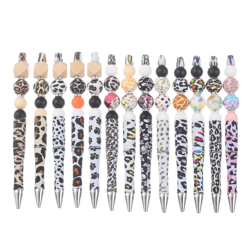 Creative-Leopard-Plastic-Ballpoint-Pens-Silicone-Round-Beaded ...