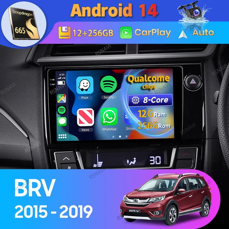 Android-14-Car-Radio-For-Honda-BRV-RHD-2015-2016-2019-Carplay-Auto-GPS ...