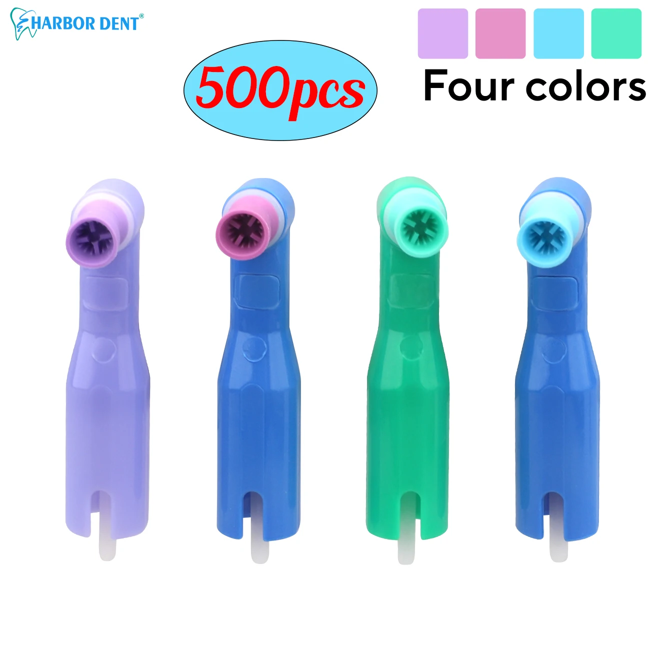 500Pcs Dental Disposable Prophy Angles Soft / Firm Cups Contra Angle 90 ...