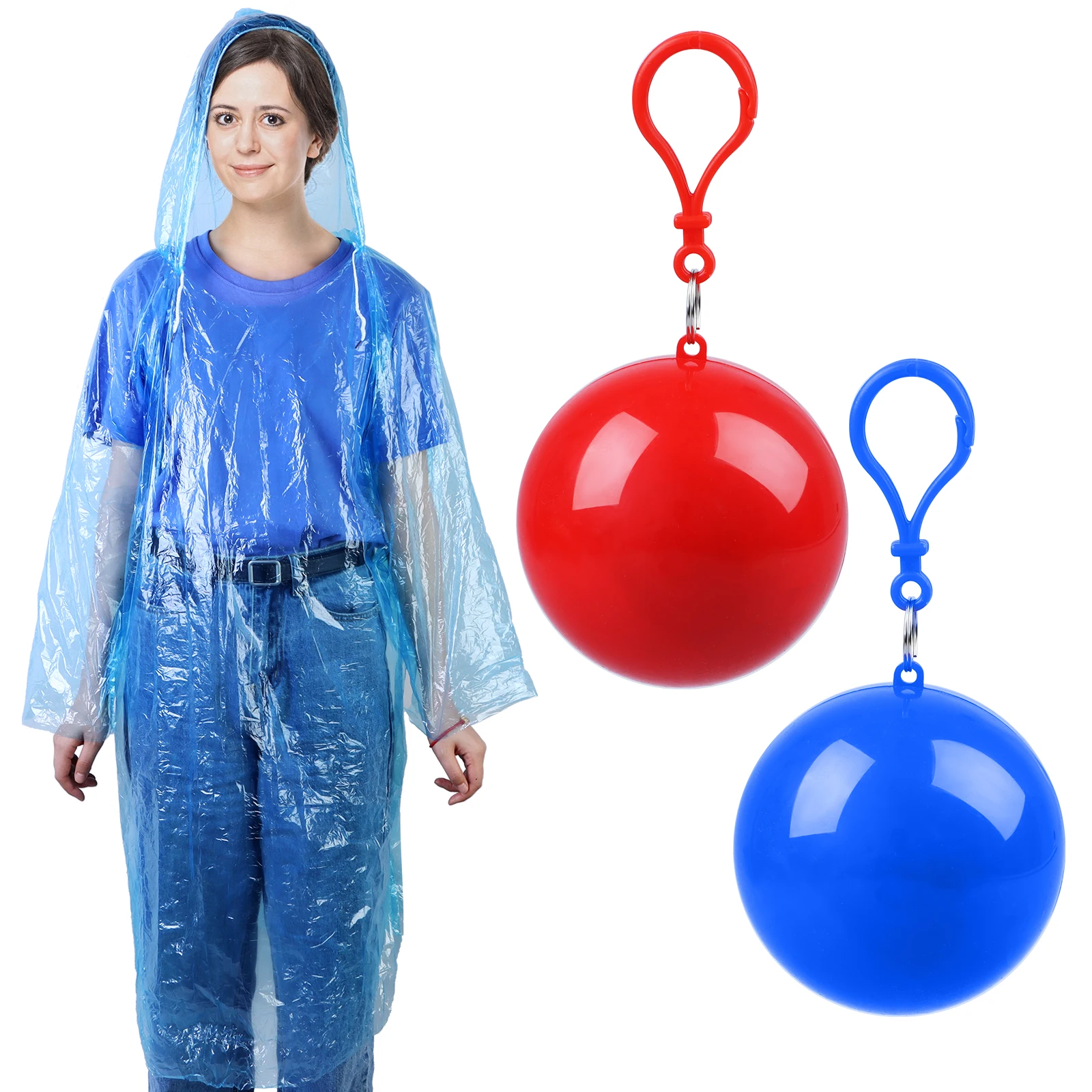 2style/set Convenient Portable Rain Ponchos Ball For Adults Disposable ...