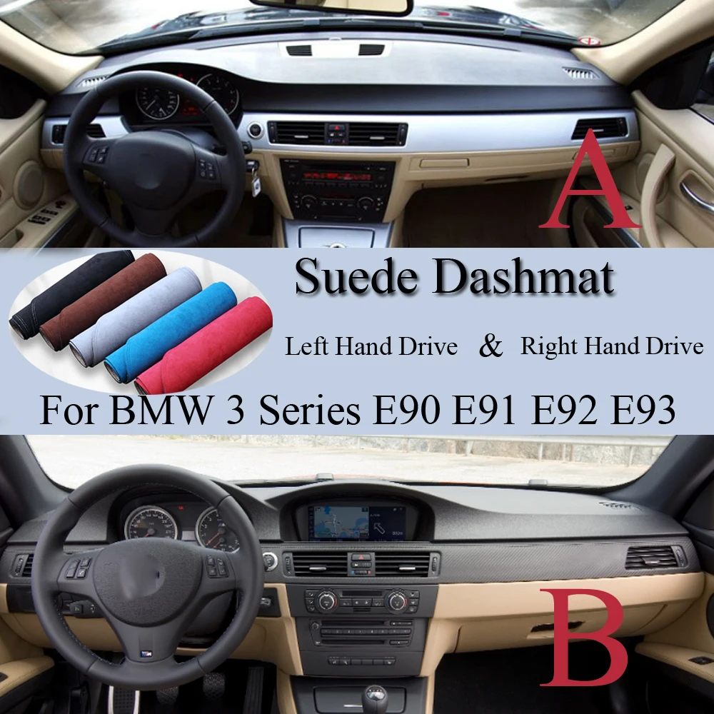 For-BMW-3-Series-E90-E91-E92-E93-316I-320I-328I-Suede-Dashmat-Dash-Mat ...