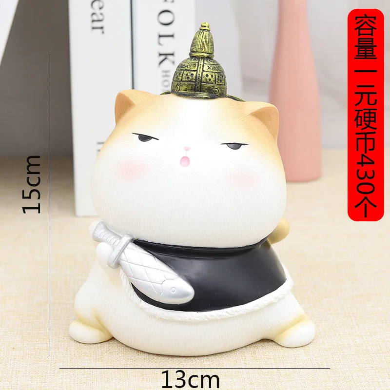 Zakka Japanese Groceries Resin Piggy Bank Cute Palace Cat Coin Storage Box Kitten Doll Home ...