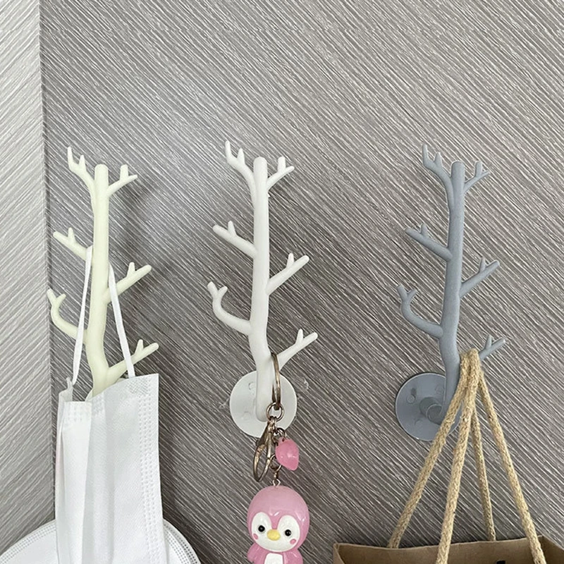 Creative Branch Hook Self Adhesive Jewelry Storage Hooks Wall Decor Key ...