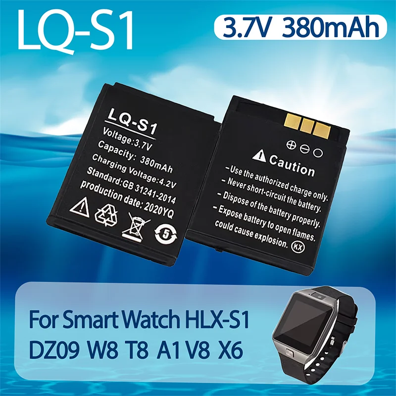 LQ-S1 3.7V 380mAh Battery for Smart Watch DZ09 DJ-09 AB-S1 YX-W9B HKX ...