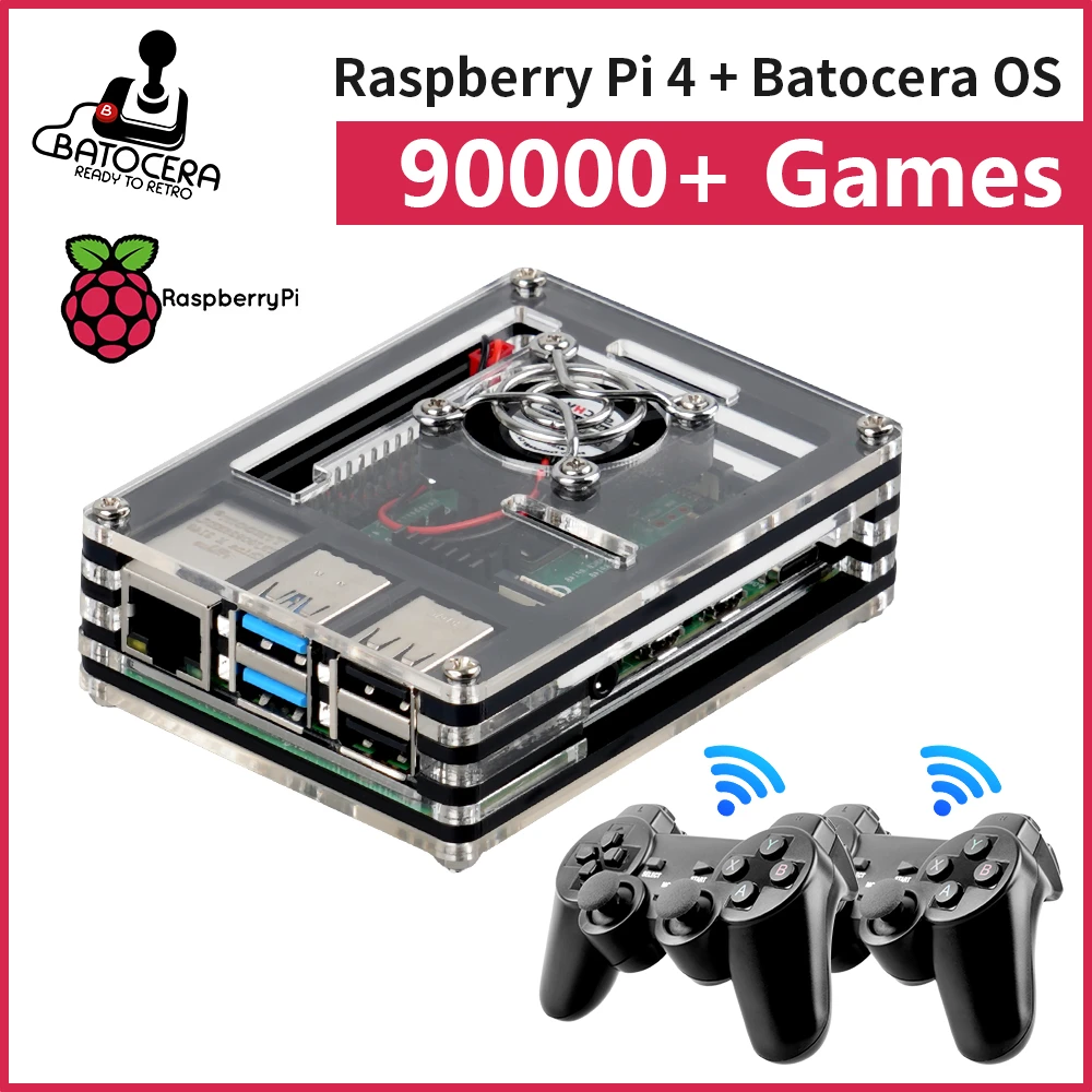 Retro Wifi Video Game Console CM4 Raspberry Pi 4 Model B 4G Ram + Batocera Os Hyper Basis Pi ...