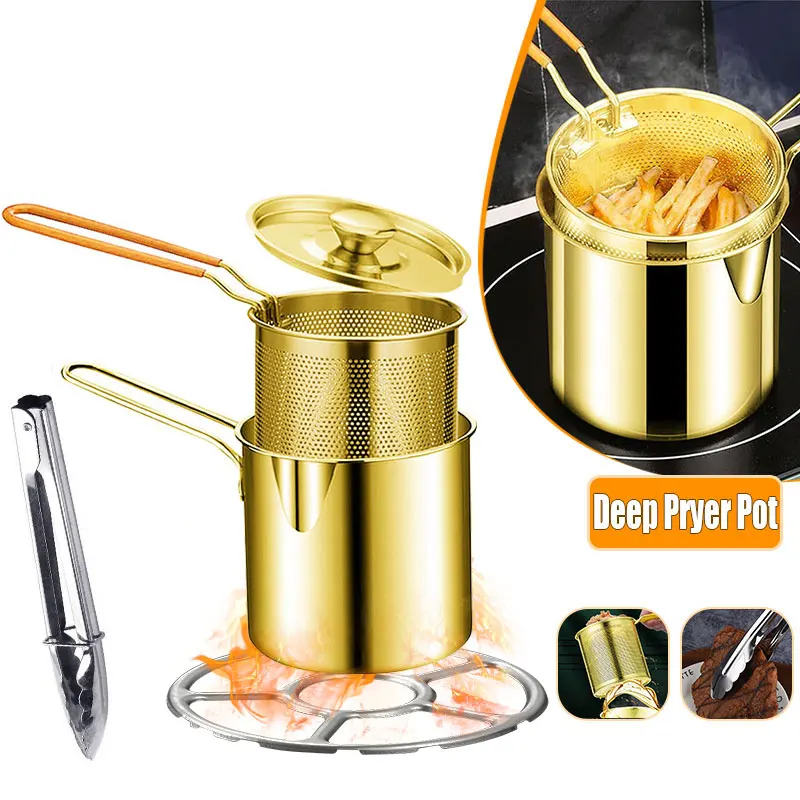Stainless-Steel-Deep-Fryer-Pot-Japanese-Tempura-Small-Deep-Frying-Pan ...