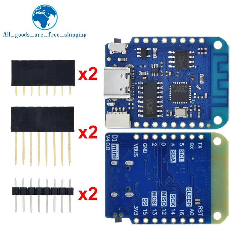 WEMOS D1 Mini V4.0.0 TYPE-C USB WIFI Internet of Things Board based ESP8266 4MB MicroPython ...