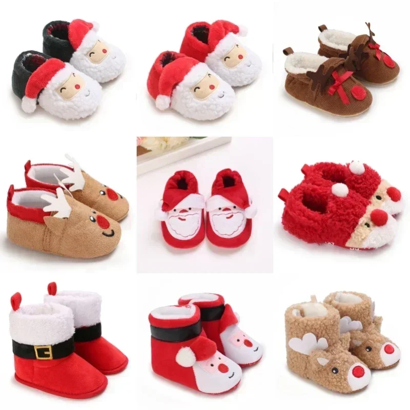 New Christmas Warm Soft Shoes Baby Toddler First Walkers Winter Baby ...