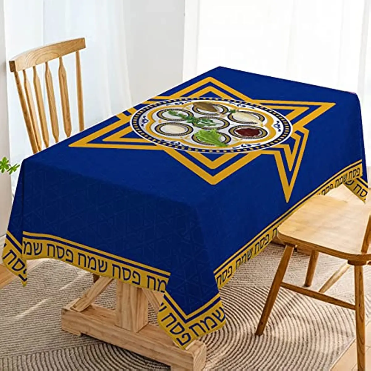 Passover-Waterproof-Rectangle-Tablecloth-Star-of-David-Pesach-Seder ...
