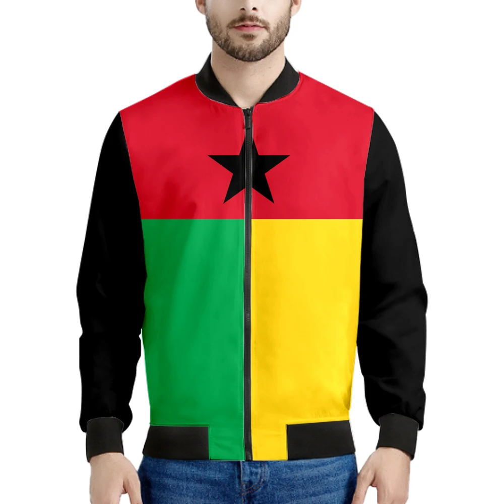 Guinea Bissau Zipper Jacket Free Custom Made Name Number Team Logo Gw ...