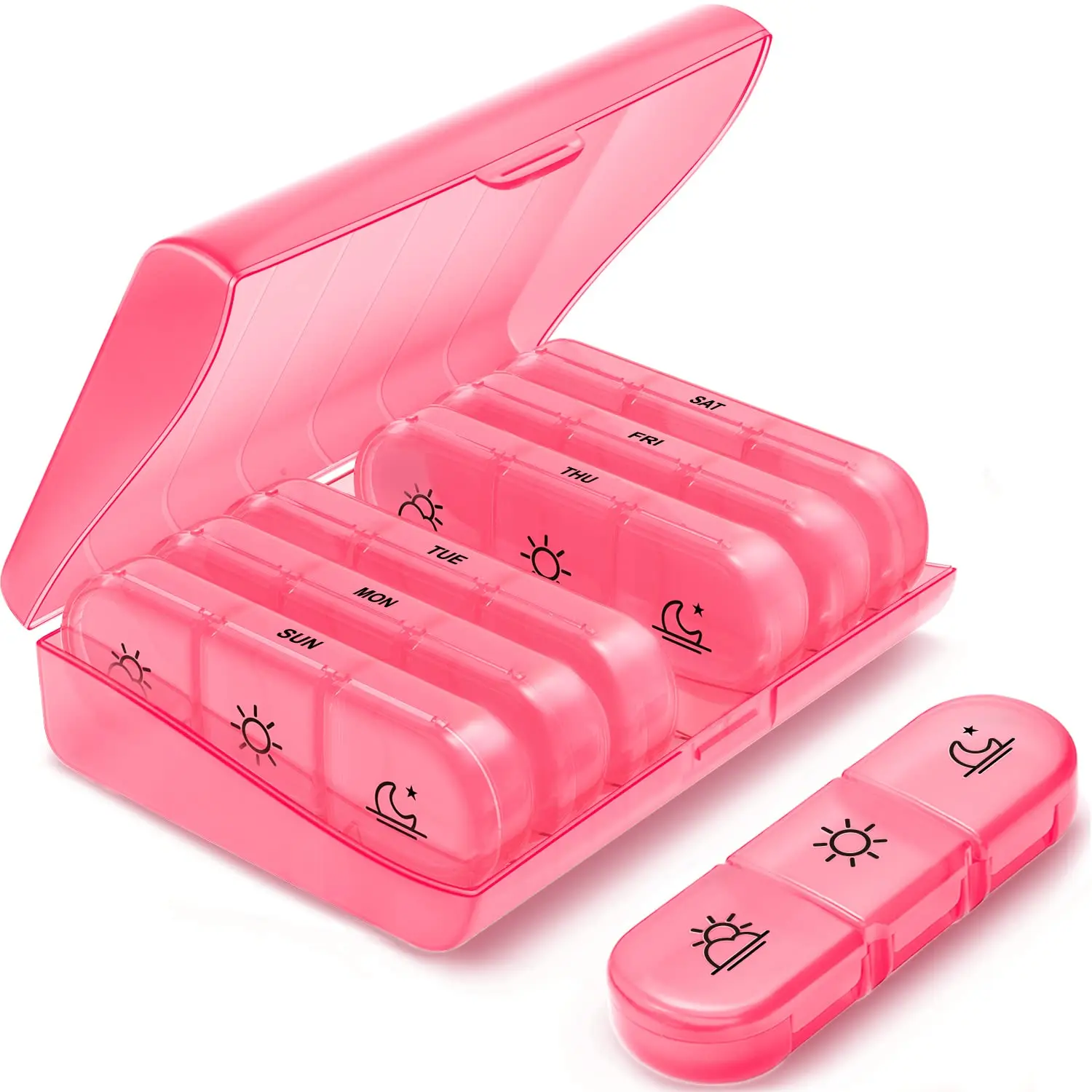 1 Set Pill Box 7 Days Organizer 21 Grids 3 Times One Day Portable ...